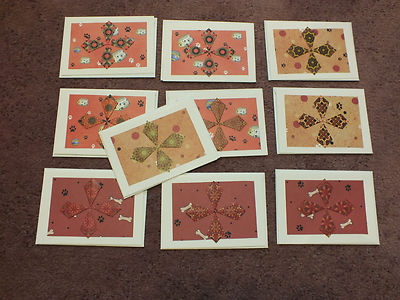 10 Handmade Teabag Greeting Cards Blank Reds Puppy Paw Prints 3.5 x 5 ...
