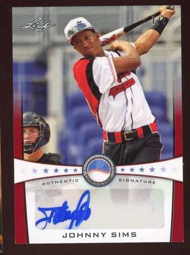 Johnny Sims 2013 Leaf Auto Rookie Serial #d 1/5 | eBay