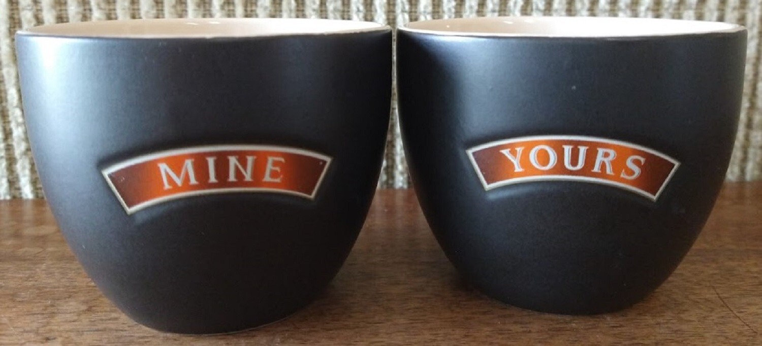 Bailys Irish Cream YOURS & MINE Cups, Coffee, Sake, Desert, Set of 2 ...