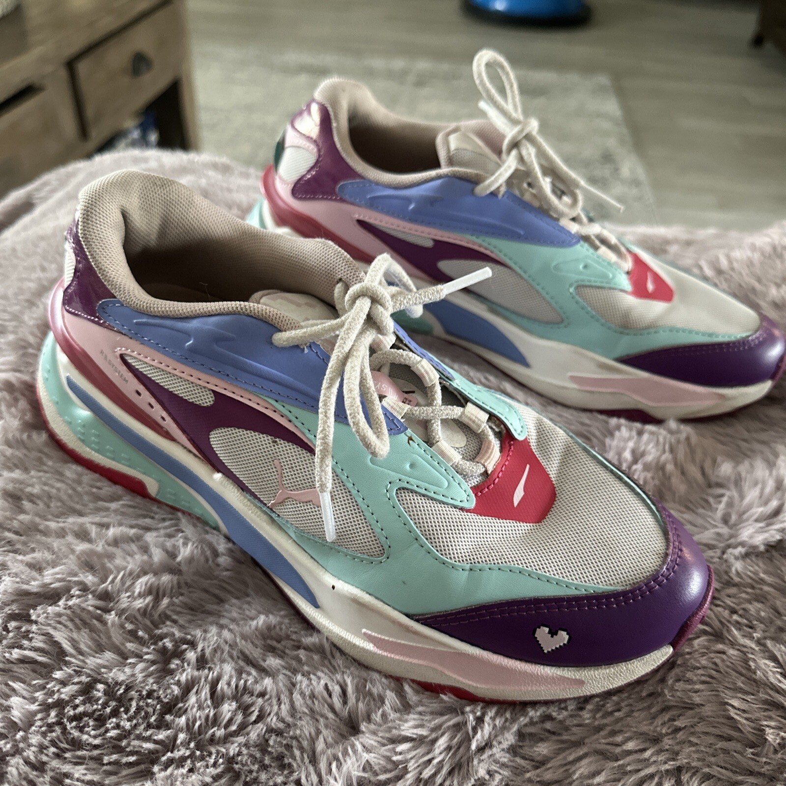 GUC Puma R/System Size 5.5 Sneakers/Shoes~Pink Blue &… - Gem