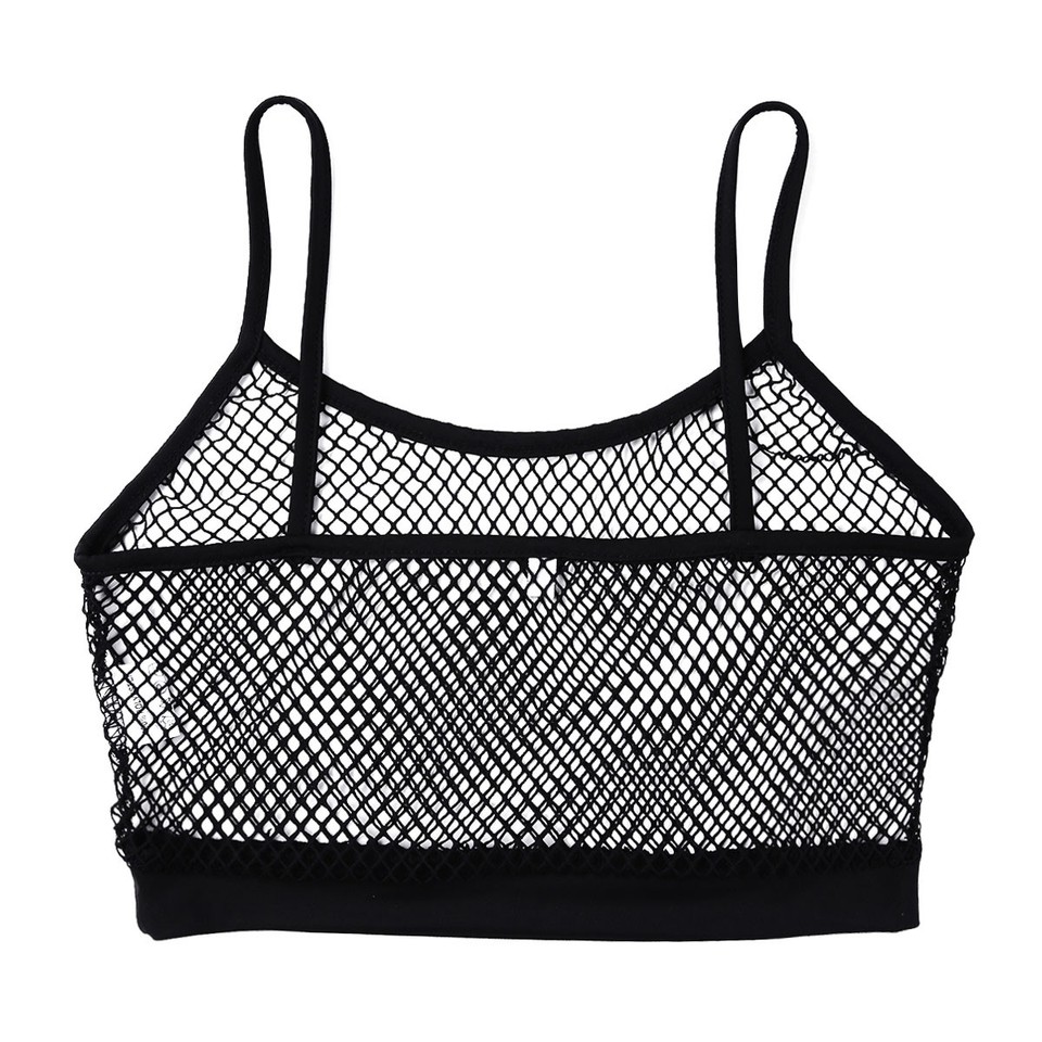 Women's Lingerie Sheer Mesh Fishnet Tank Tops Vest See Through Bra ...