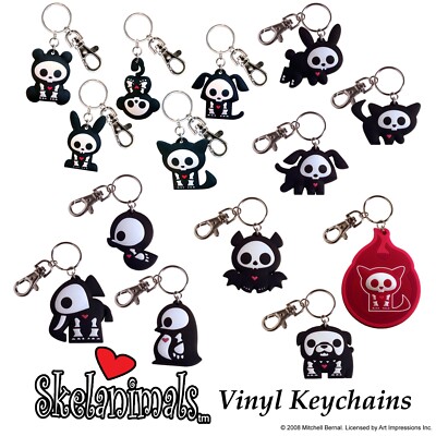 Skelanimals Vinyl Keychains with Glow in the Dark Bones. NEW - 13 ...
