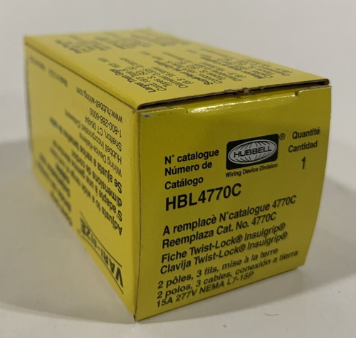 HUBBELL HBL4770C 3-PRONG PLUG 15 AMP 277volt NEMA L7-15P BRAND NEW | eBay
