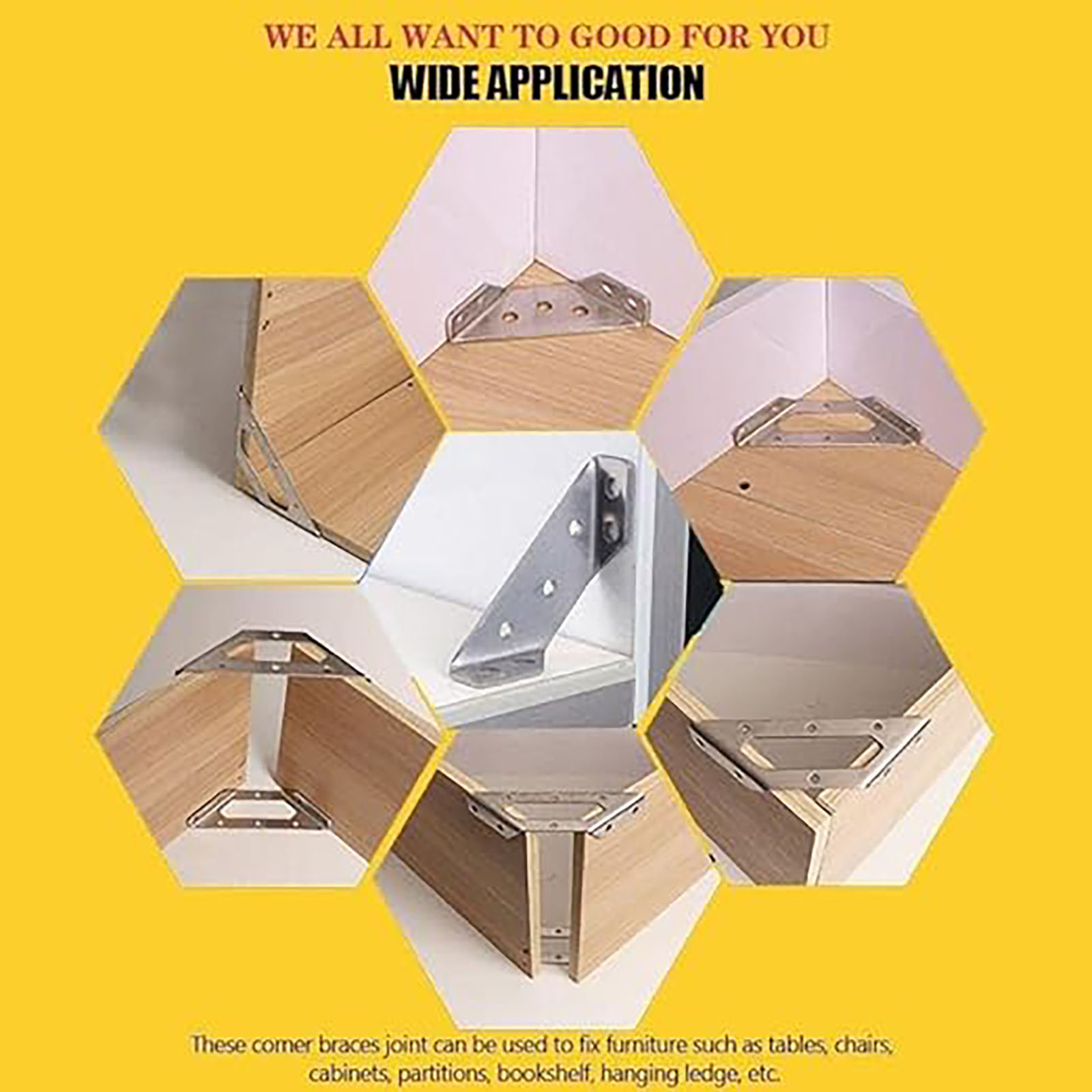 10/20X Triangle Bracket Furniture Support Thickened Universal Connector ...