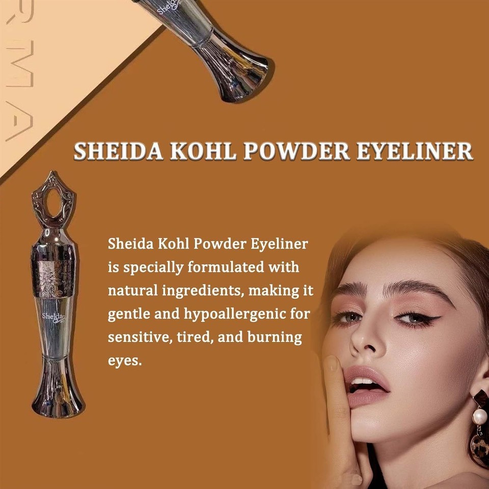 Sheida Kohl Powder Eyeliner, 100% Natural Egyptian Style Eyeliner in ...