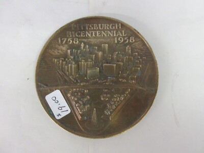 Vintage (1958) Pittsburgh Bicentennial Commemorative Bronze Medal 434-P ...