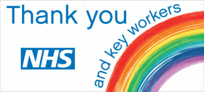 THANK YOU NHS & KEY WORKERS OUTDOOR PVC BANNER - PRINTED SIGN VINYL ...