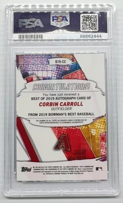 2019 Bowman's Best Corbin Carroll Best Of 2019 Autographs Auto #B19-CC ...