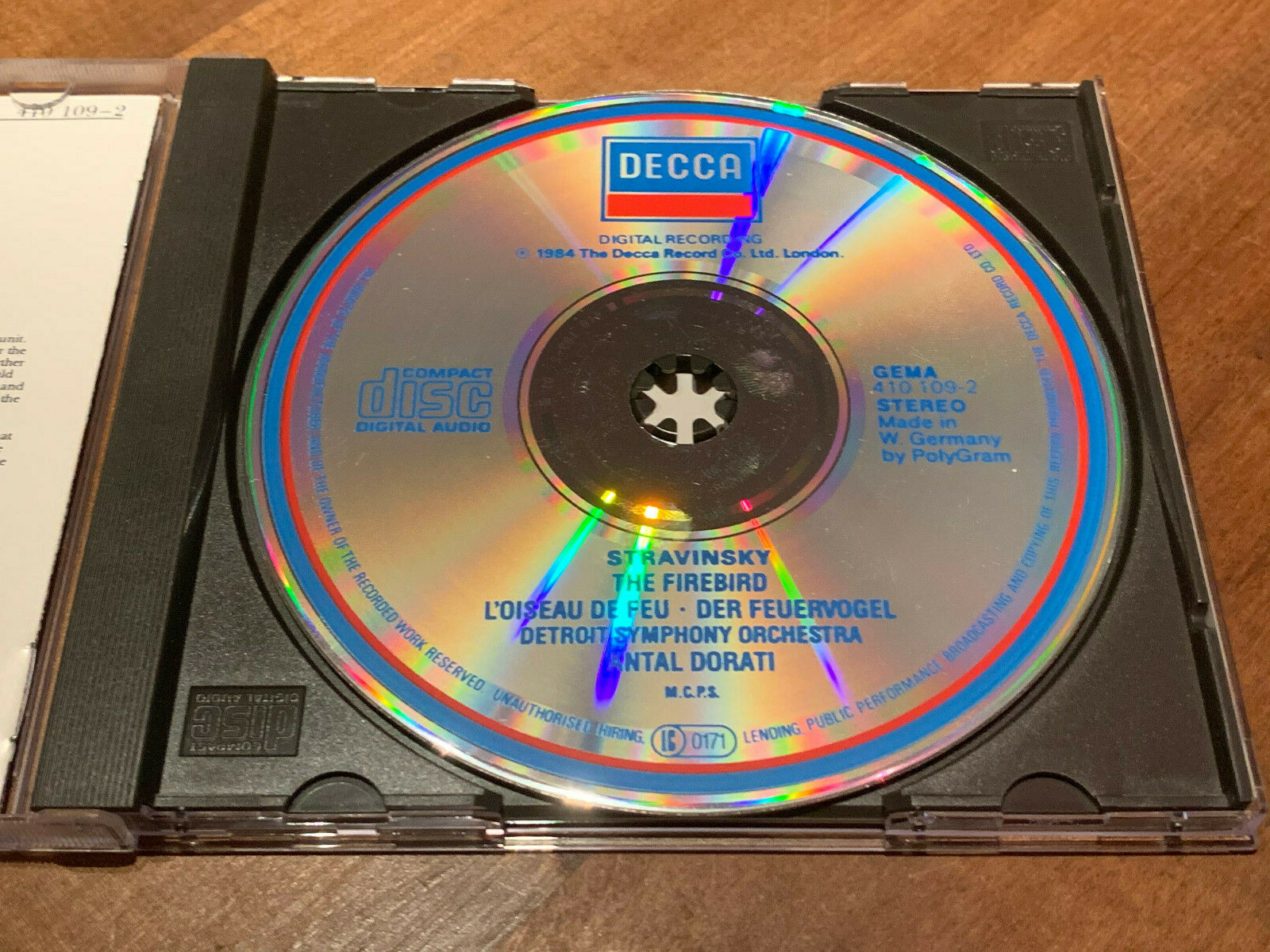 Stravinsky The Firebird DORATI ORIG 1984 DECCA CD 410109-2 West Germany ...