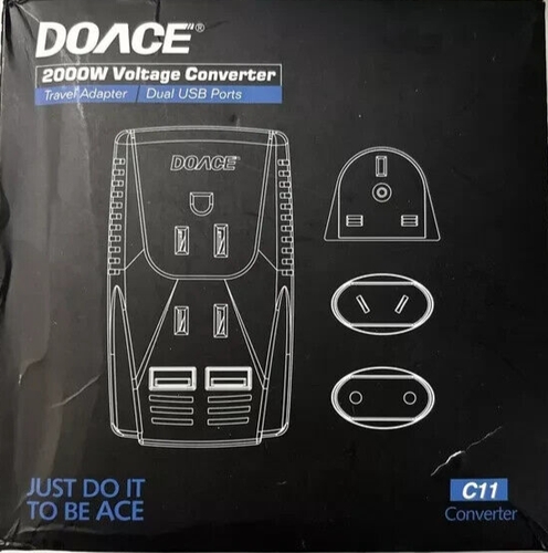 Doace 2000w Voltage Converter Travel Adapter USB Ports EU/UK/AU/US | eBay