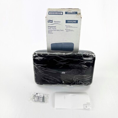 Tork Elevation Twin Mini Jumbo Roll Bath Tissue Dispenser Black 5555290 ...
