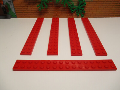 (I16/5) 5x Lego 4282 Plates Building Brick 2 x 16 Basic Red Star Wars ...