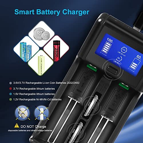 Lithium Coin Button Batteries Charger Lir2032/Lir2450 2450 battery ...