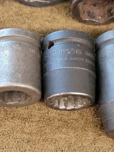 12 Snap-on Impact Socket Set SIM IM 3/4 Drive Sae 1-1/2 3/8 5/16 3/16 1 ...