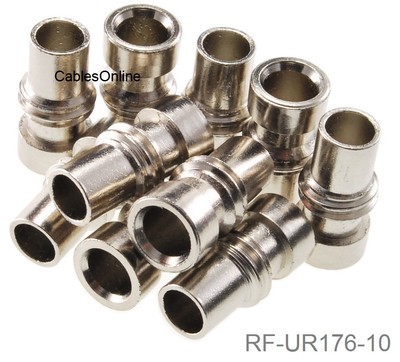 10-Pack UG-176/U Reducer for RG-59/ RG-8x w/OD-6mm for PL-259 Plugs, RF ...