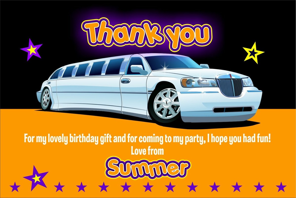Limo Birthday Party Invitations