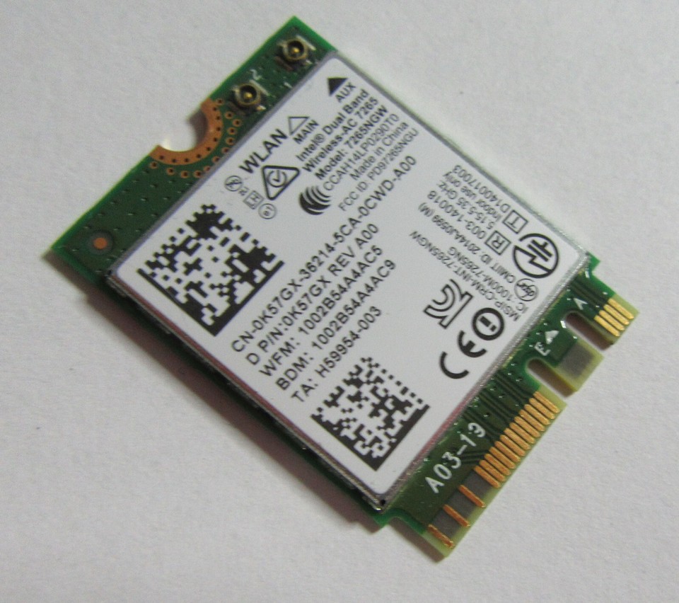 Lot of 7 Genuine Dell K57GX Intel 7265NGW Combo WiFi Bluetooth Card | eBay