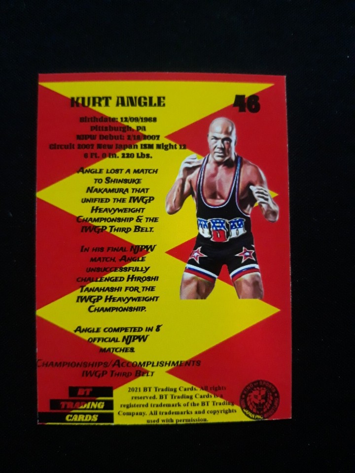 CUSTOM NJPW New Japan Pro Wrestling Trading Card 2021 Kurt Angle #46 | eBay