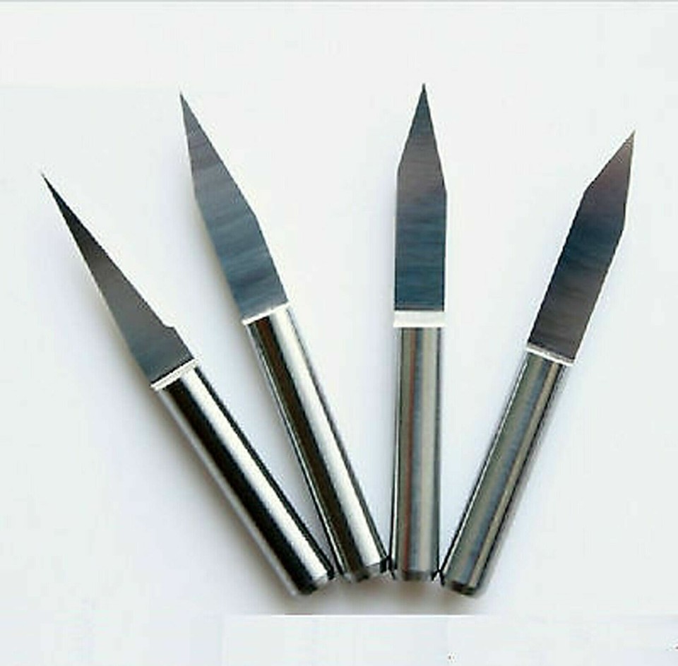 10pc 3.175mm shank 30 Degree 0.3mm Carbide PCB Engraving Bits CNC ...