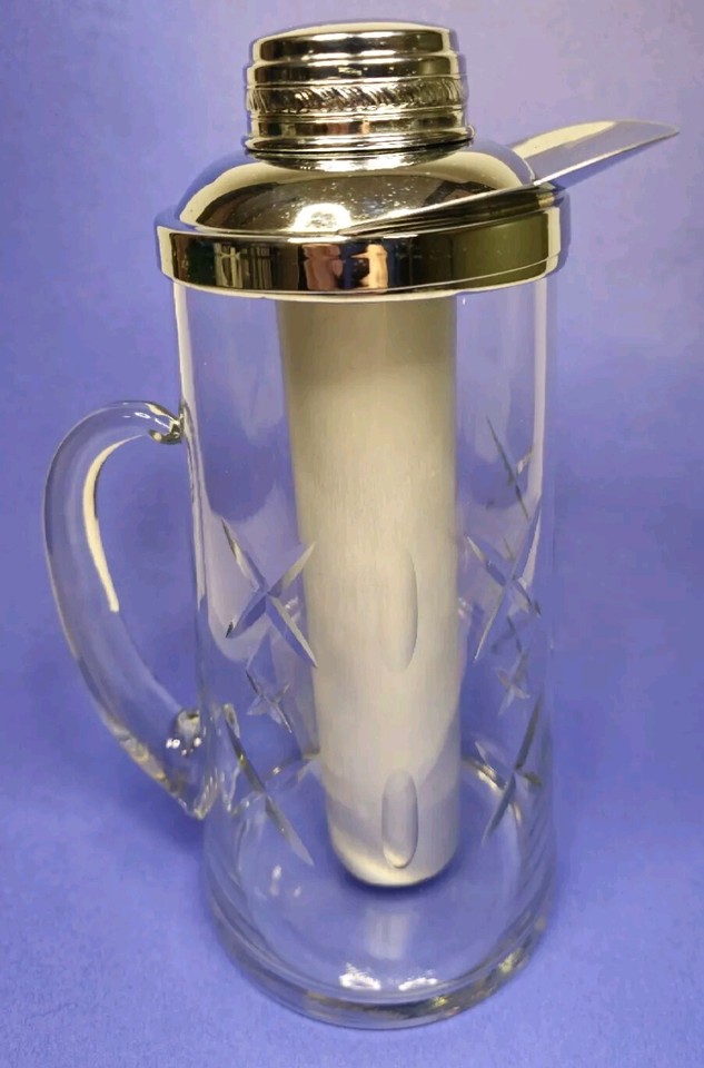 Vintage Mid Century Gilley Large Etched Cross-Cut Chill-it Pitcher ...
