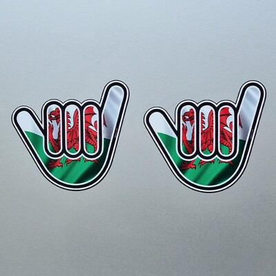 2x Small Wales Welsh Flag No Worries Hand Sign Vinyl Sticker Decals ...