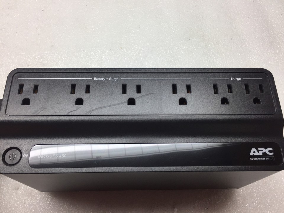 APC Back-UPS 450 BN450M 120V 6A 450VA 255W 6-Outlet Surge Protector NO ...