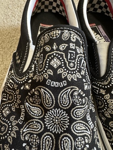 Super Rare Vans Mens 11 Womens 12.5 Baker Skateboards Bandana Pattern ...