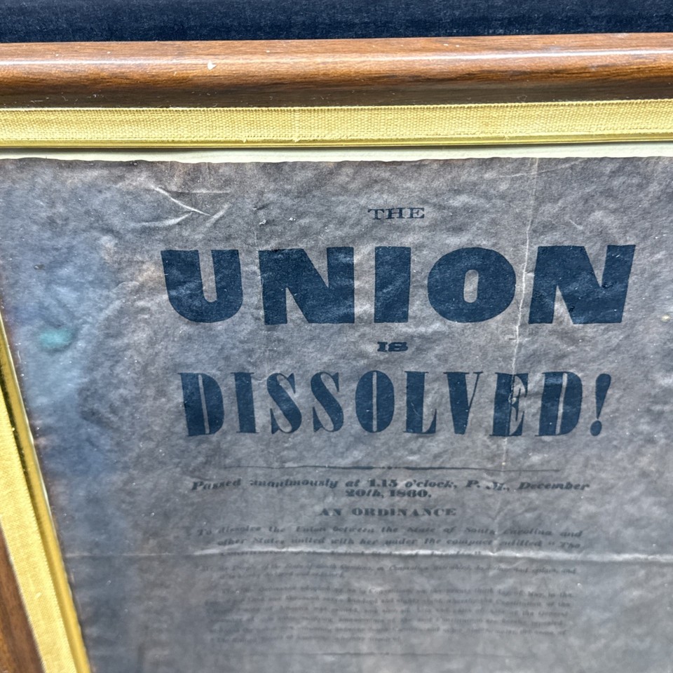 Vintage UNION IS DISSOLVED Letter From 1860 SOUTH CAROLINA CHARLESTON ...