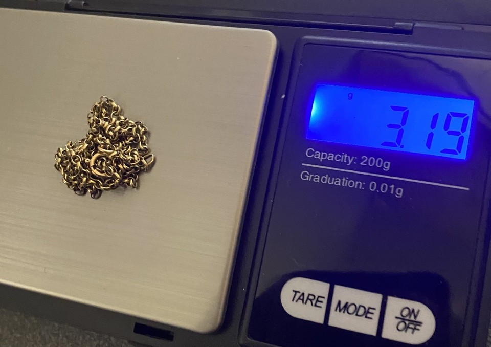 9ct Gold belcher chain Pre owned Weight 3.19 grams Length 20” | eBay UK