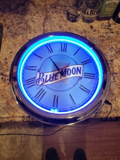 Blue Moon Beer Clock Beer O'Clock – Electric Moon