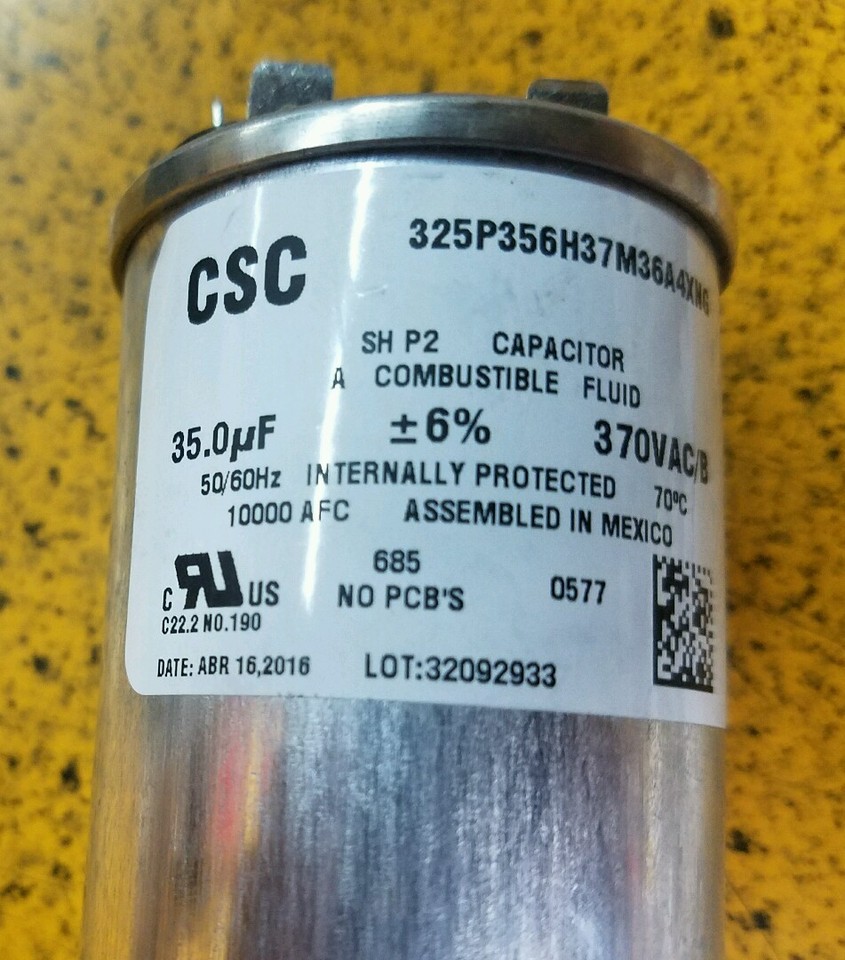 CAPACITOR 35 MF 370 VAC 50/60 HZ CSC | eBay