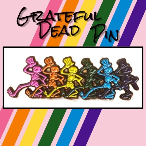 Grateful Dead Pin Dancing Skeleton Enamel Pin Button Deadhead ...