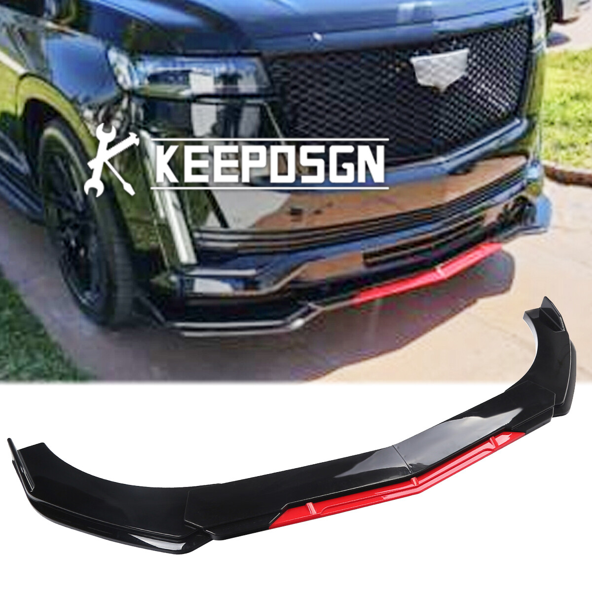 For Cadillac Escalade Gloss Front Bumper Lip Splitter Spoiler Lower Red ...