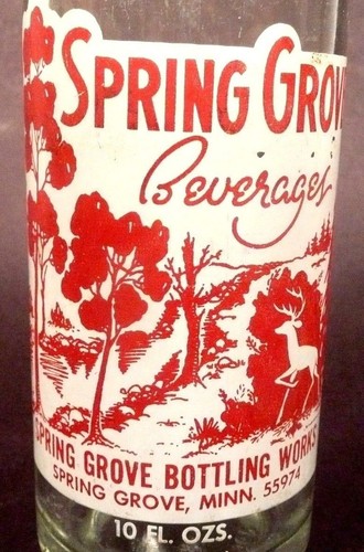 vintage ACL Soda Pop Bottle: SPRING GROVE of SPRING GROVE, MINN. - 10 ...