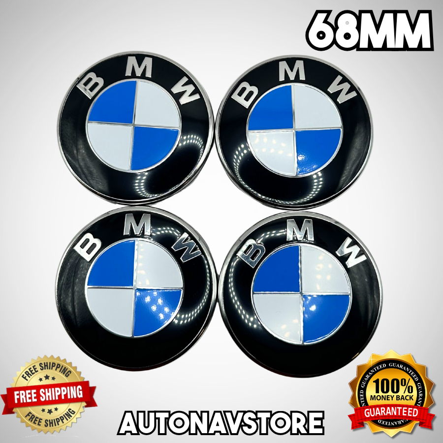 BMW Center Caps 68MM (SET OF 4) Wheel Caps Rim Caps For BMW Black/Blue ...