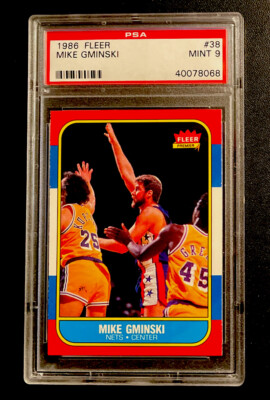 1986 FLEER #38 MIKE GMINSKI NETS PSA 9 MINT 40078068 VERY NICE CASE | eBay