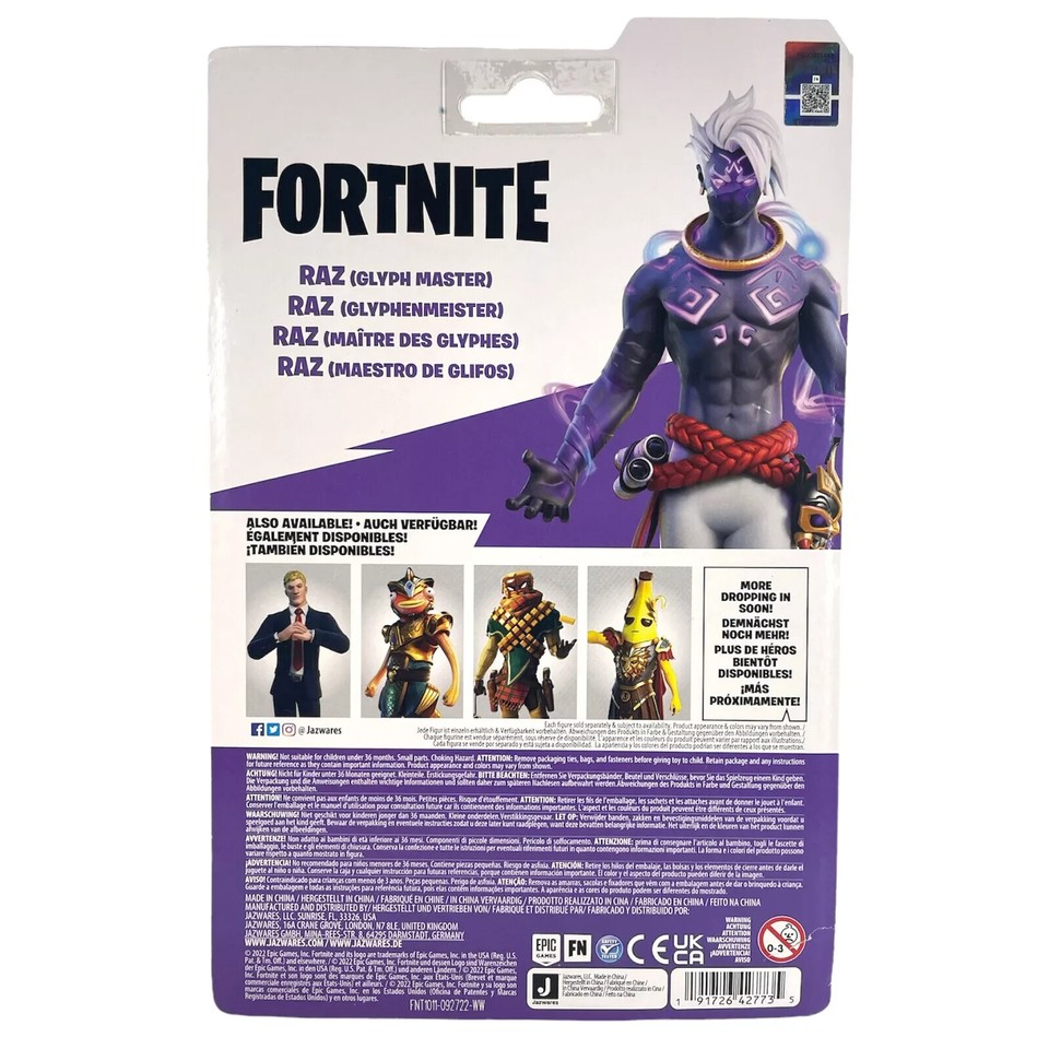 Fortnite Solo Mode Raz Glyph Master 4" Action Figure Xmas Gift Toys ...