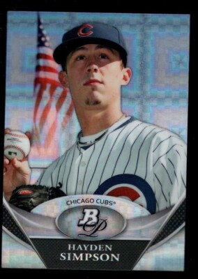 HAYDEN SIMPSON CUBS ROOKIE CHROME XFRACTOR RC SP 2011 BOWMAN PLATINUM ...