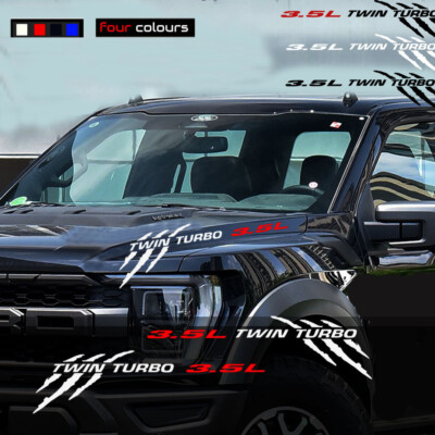 3.5L Twin Turbo Car Hood Decals emblem for Ford F150 Truck Ecoboost V6 ...