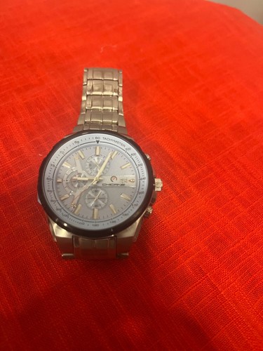 Mens Motor Time Chicane Chronograph Big Face Gray Dial Analog Watch A2 ...