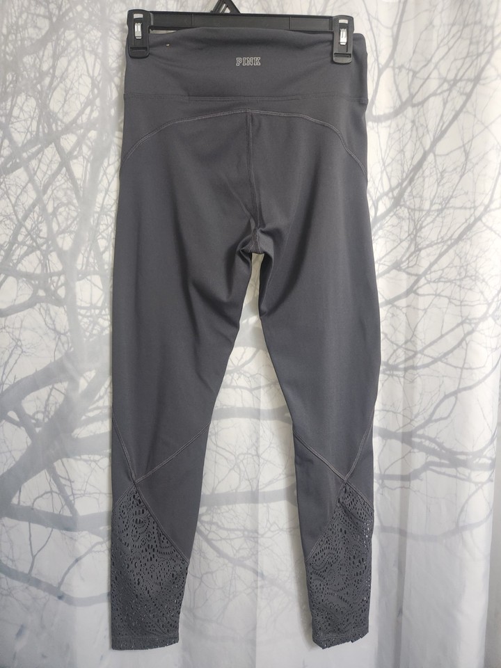 Victoria's Secret Pink Sport Leggings Capris Lace Accent Gray Small | eBay
