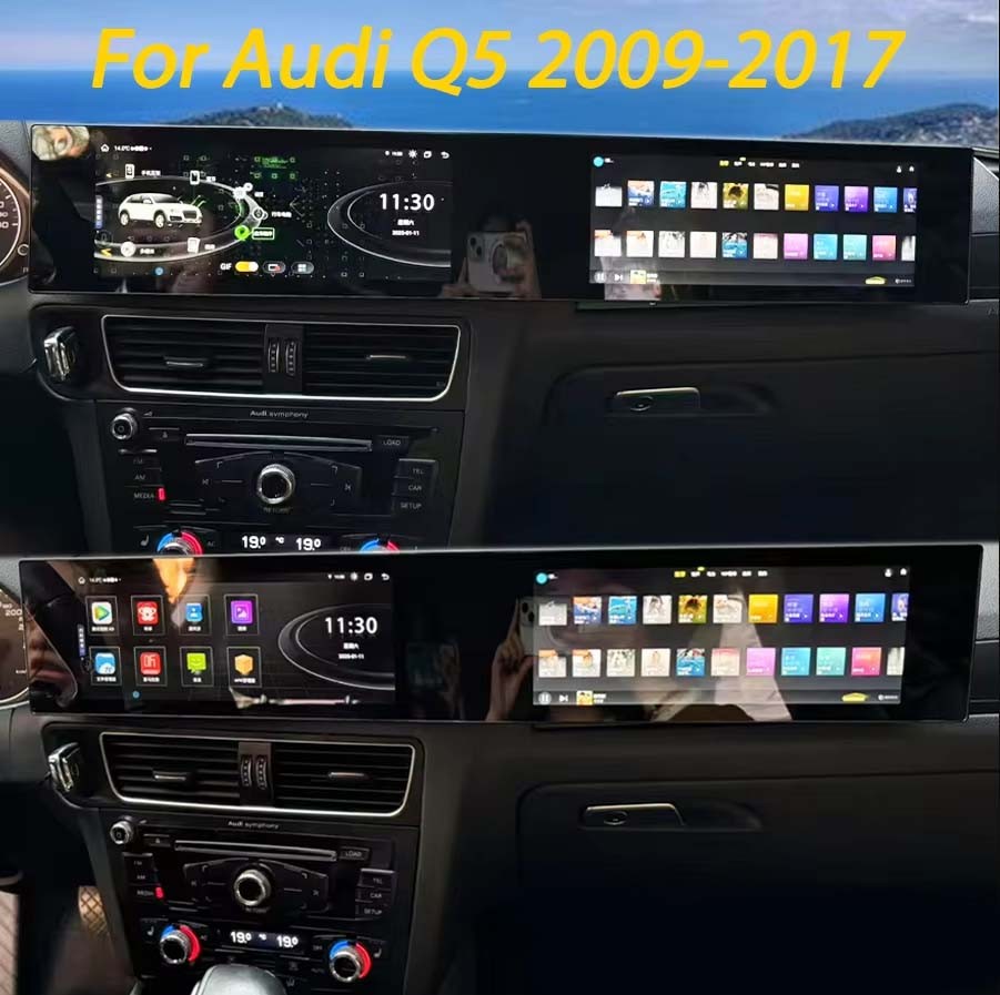 21" For Audi Q5 2009-2017 Dual Screen Car Radio Stereo CarPlay Android ...