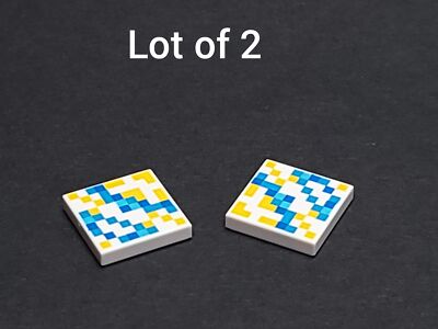 Lego 2x2 Tile with Minecraft Pixelated Terracotta Pattern White Lot of ...