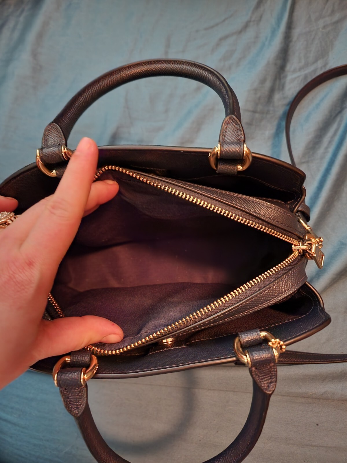 COACH Cross grain Leather Mini Lillie Carryall Satche… - Gem