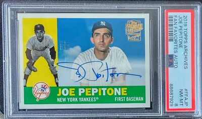 2019 Topps Archives Fan Favorites Joe Pepitone On-Card Auto #FFA-JP PSA ...