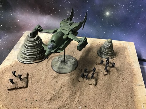 Starship troopers style sci fi Slingshot Assault ship 15mm scale | eBay
