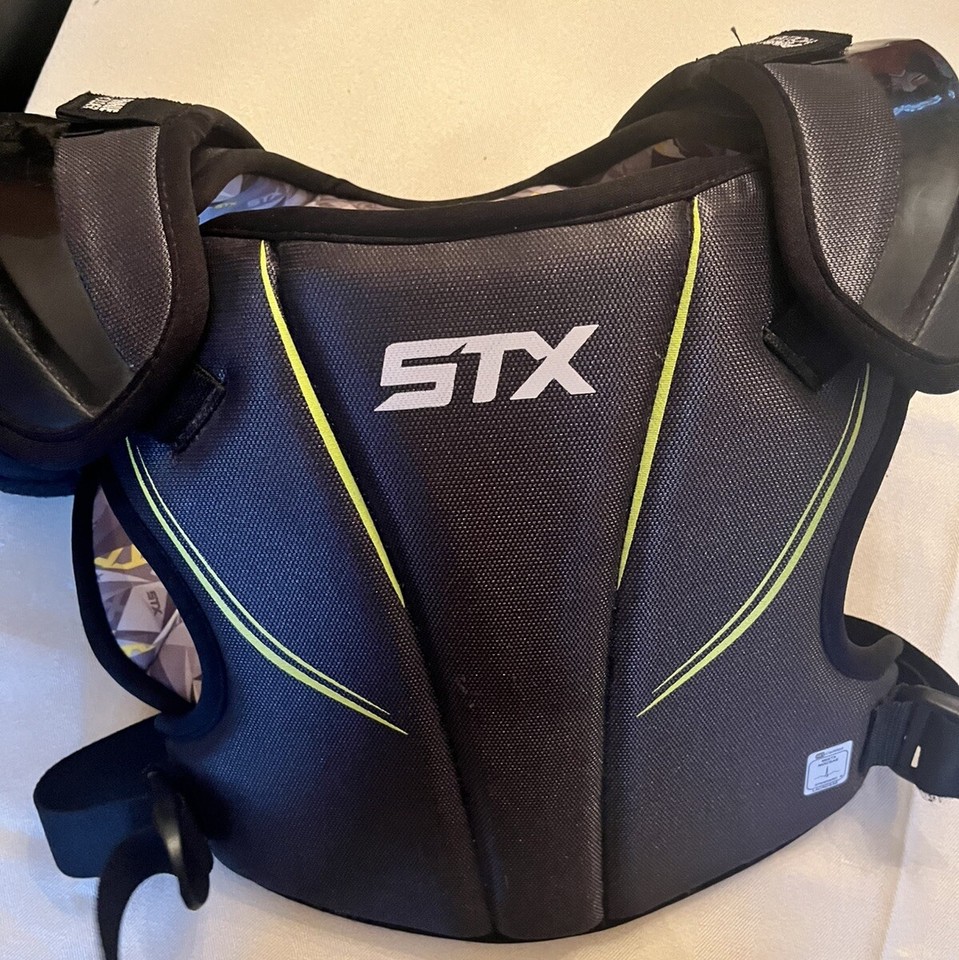 STX Stallion 200+ Lacrosse Chest Protector Medium Black Yellow Shoulder ...