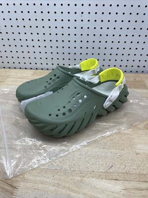 New Crocs Echo Clogs Shoes Slides Moss Green Casual Comfort Slip On ...