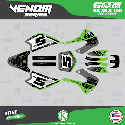 Graphics Kit for Kawasaki KX85 KX100 (2001-2013)KX 85 KX 100 Venom ...