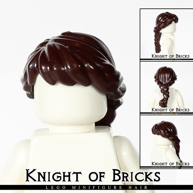 LEGO Minifigure Hair DARK BROWN 88286 Female Girl Ponytail Long French ...